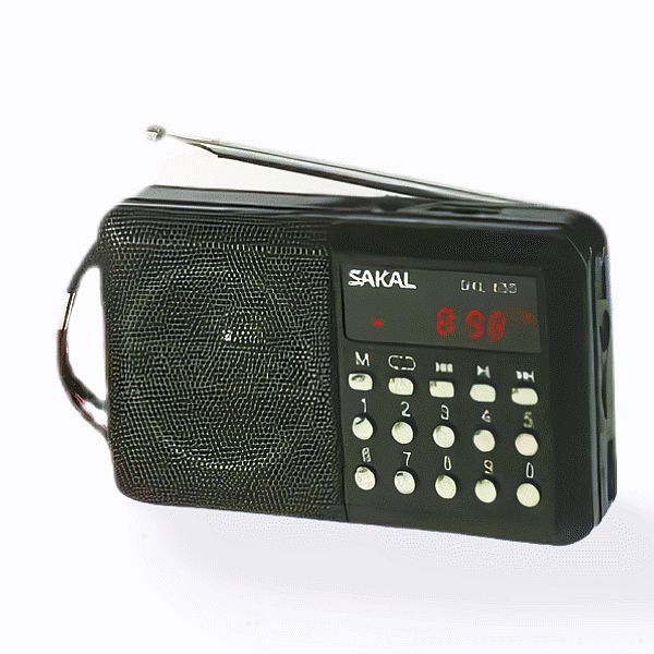 רדיו - טרנזיסטור AM/FM דיגיטלי חשמלי וסוללות , עם תחנות קבועות Sakal ...