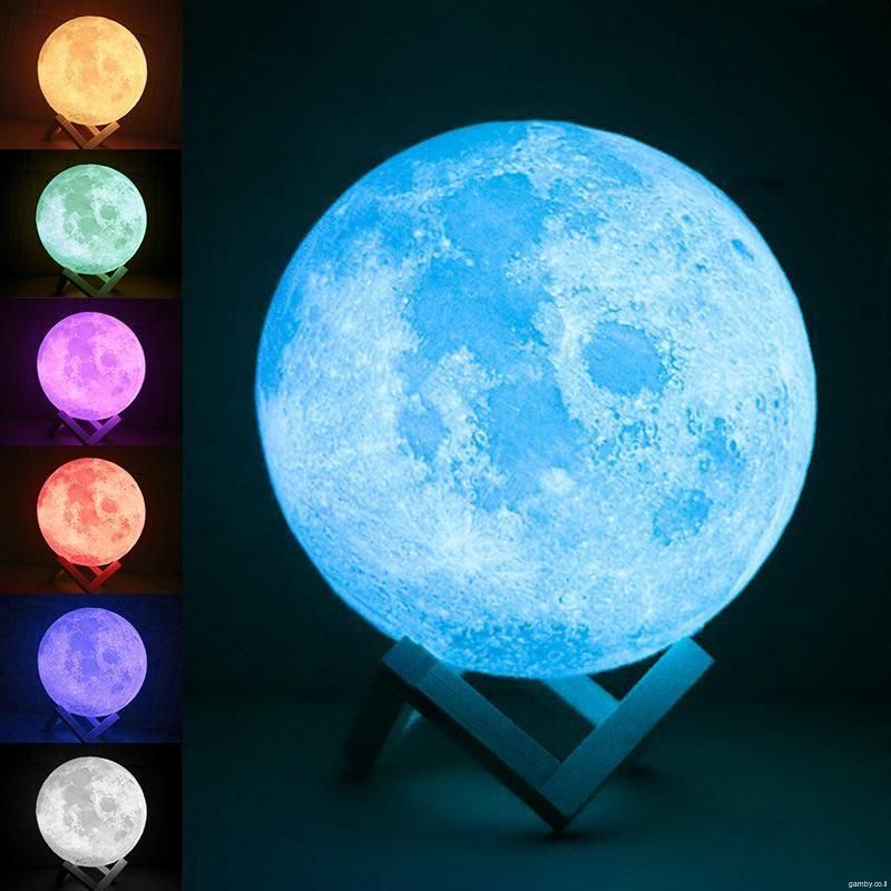 Moon Lamp Bluetooth Speaker 3D LED Moon Night Light Moon Lamp USB Touch ...