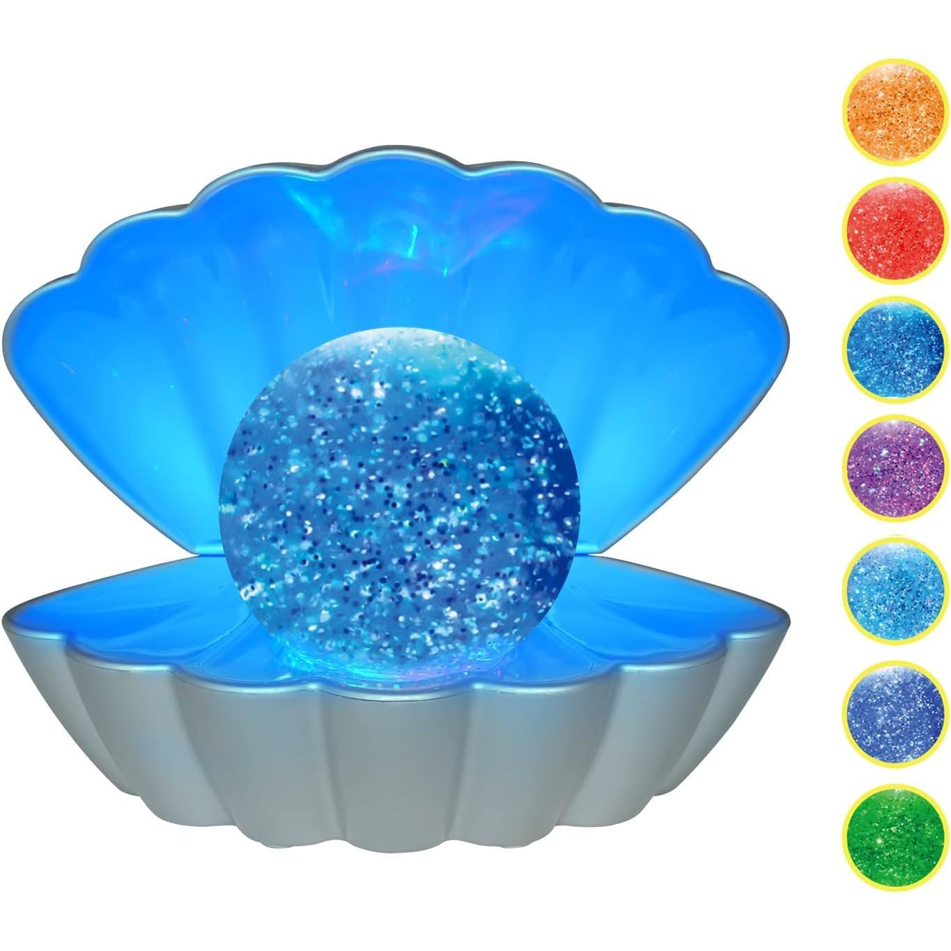 Decorative lamp with glitter and changing colors RGB Clam Shell Lamp ...