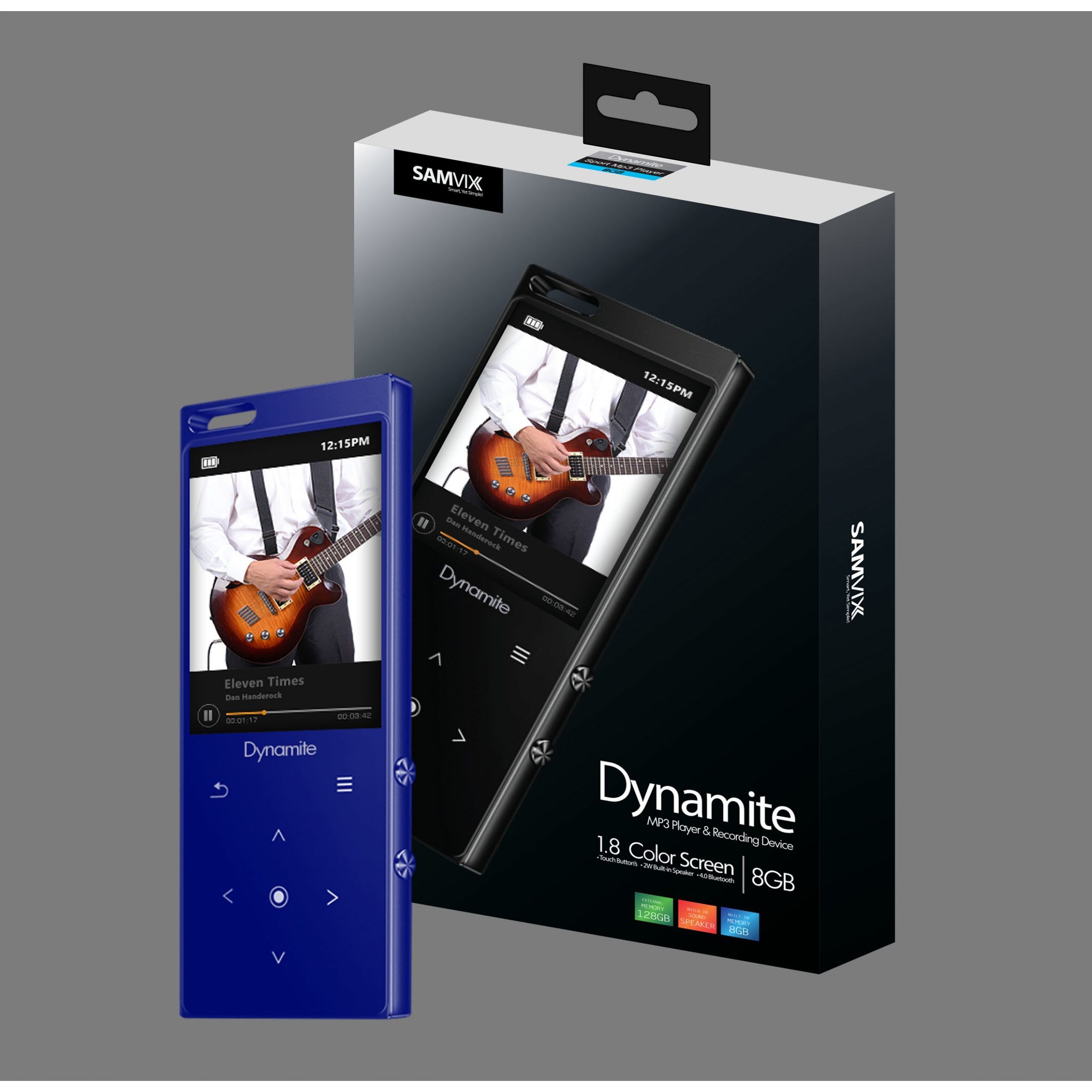 MP3 Player 8Gb SAMVIX DYNAMITE + FM Radio www.gamby.co.il 03-9341686