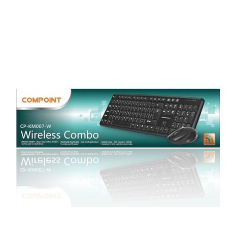 מקלדת+עכבר אלחוטי מולטימדיה עברית-אנגלית 2.4 COMPOINT CP-KM007-W USB