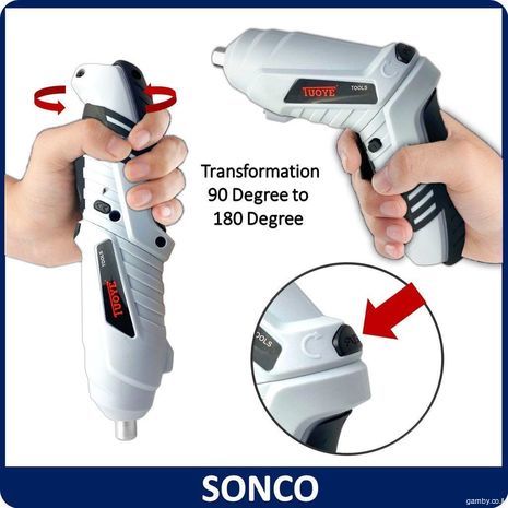 Echargeable Wireless Cordless Electric Screwdriver Drill Kit TUOYE ...