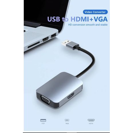 www.gamby.co.il 03-9341686 USB to HDMI VGA Adapter, USB 2.0 to HDMI ...
