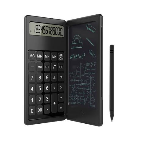 Folding calculator and 6" LCD writing tablet. With stylus and eraser ...