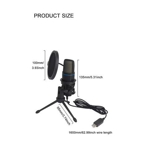 Professional USB Microphone with RGB Lighting | www.gamby.co.il 03-9341686