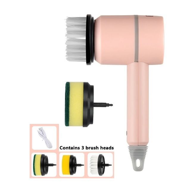 Powerful rechargeable rotary brush for cleaning walls, floors, kitchen ...