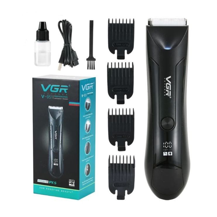 גוזם אלחוטי חשמלי מקצועי להסרת שיער מהגוף. הגנה מפני נזקי עור. טעינת USB VGR Voyager V-951 - www ...